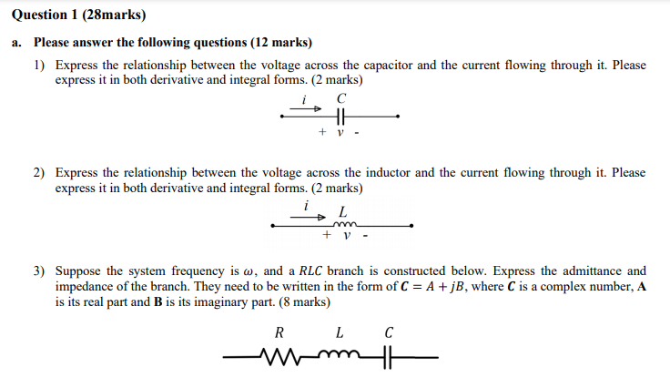Solved Question 1 (28marks) a. Please answer the following | Chegg.com