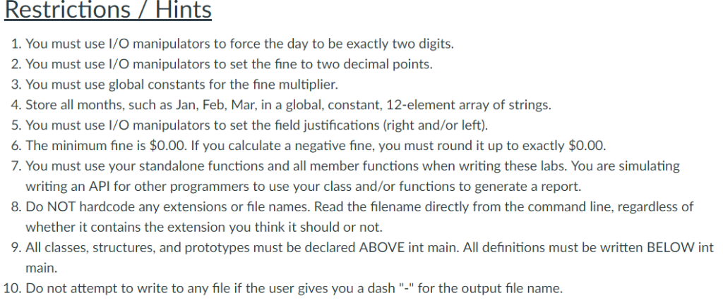 Solved Assignment You will be developing a speeding ticket | Chegg.com
