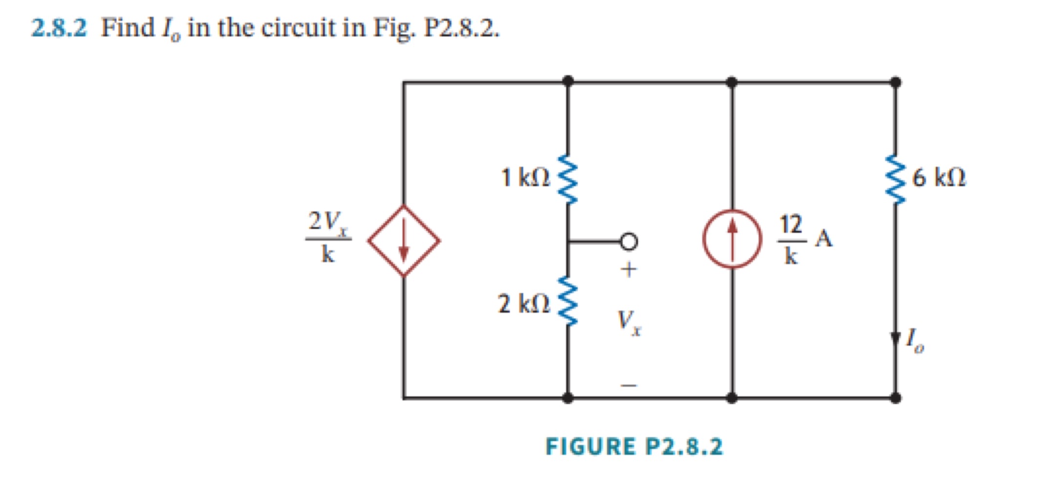Solved 2.8.2 ﻿Find Io ﻿in the circuit in Fig. P2.8.2.FIGURE | Chegg.com