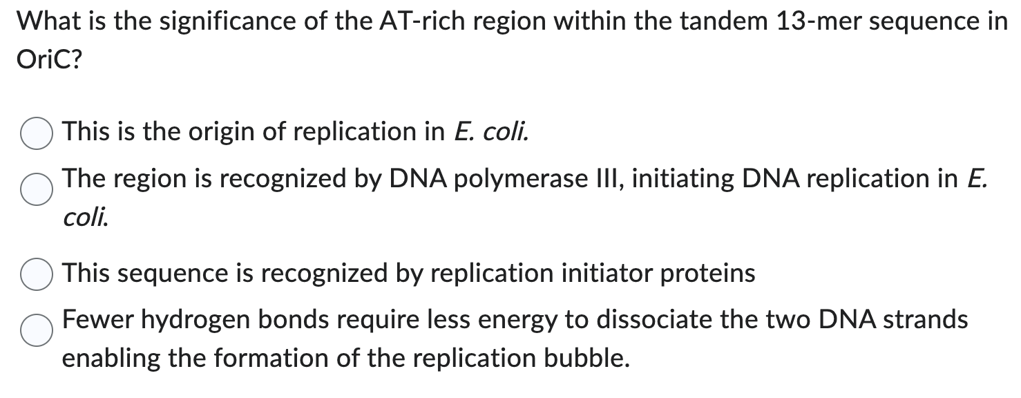 Solved What is the significance of the AT-rich region within | Chegg.com