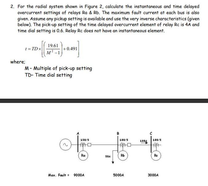Solved 2. For the radial system shown in Figure 2, calculate | Chegg.com