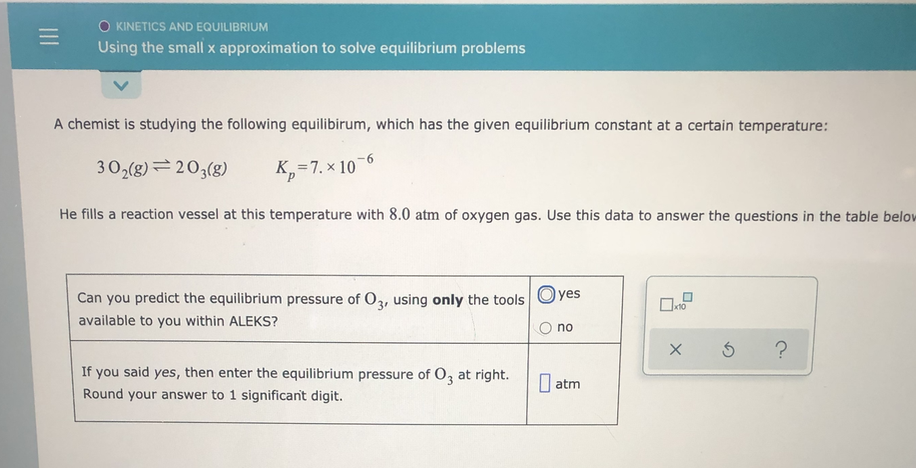 Solved O KINETICS AND EQUILIBRIUM Using the small x | Chegg.com