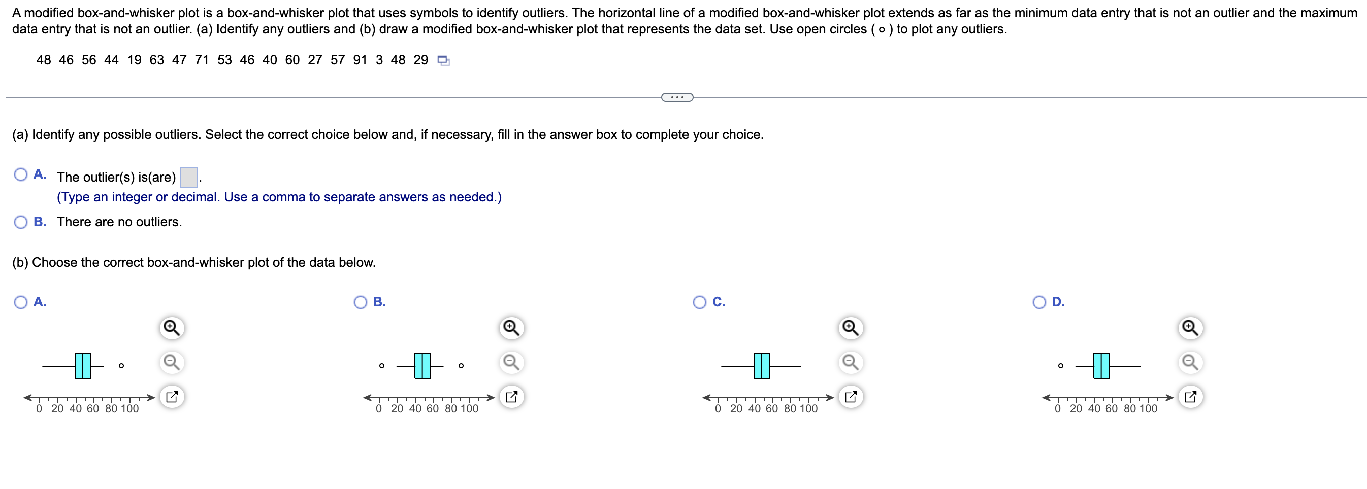 Solved A modified box-and-whisker plot is a box-and-whisker | Chegg.com