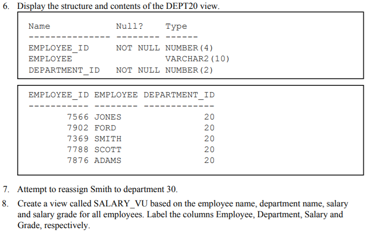 Solved drop table department purge; drop table employee | Chegg.com