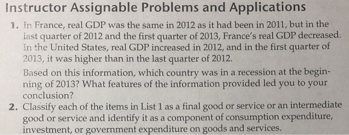 Solved Instructor Assignable Problems and Applications 1. In | Chegg.com