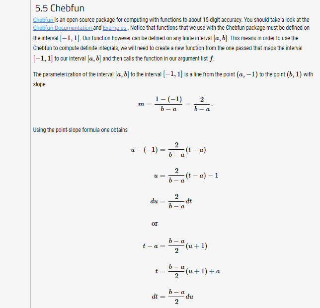5.5 Chebfun Chebfun is an open-source package for | Chegg.com