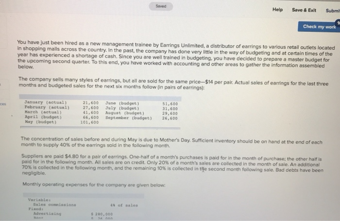 Solved Saved Help Save & Exit Subm Check my work You have | Chegg.com