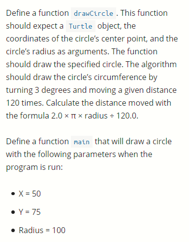 Define a function drawCircle. This function should | Chegg.com