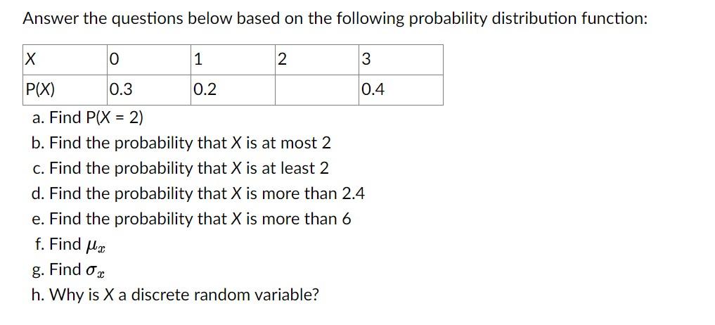 Solved Answer the questions below based on the following | Chegg.com
