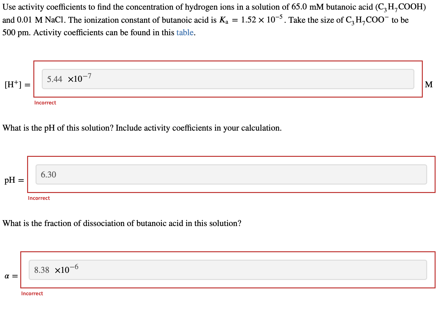 Solved Use activity coefficients to find the concentration | Chegg.com