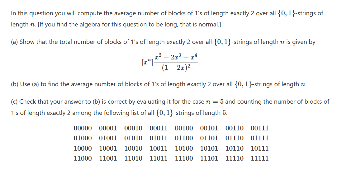 In this question you will compute the average number | Chegg.com