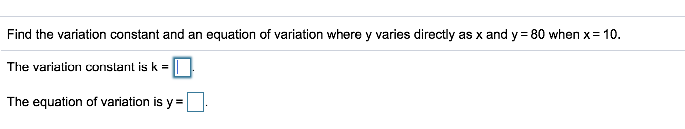Solved Find the variation constant and an equation of | Chegg.com