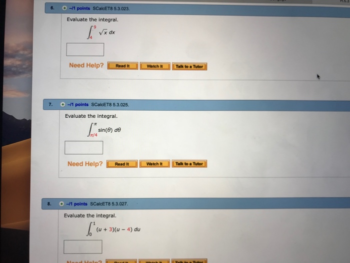 Solved |ㅢ1 points SCalcET8 53023 Evaluate the integral. 19仮 | Chegg.com