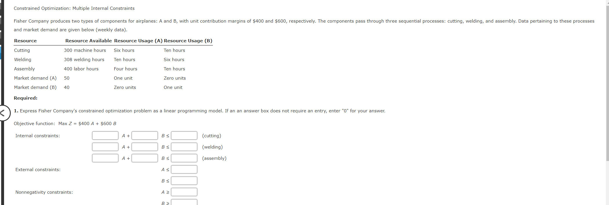 Solved Constrained Optimization: Multiple Internal | Chegg.com