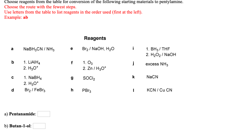 Solved Choose reagents from the table for conversion of the | Chegg.com