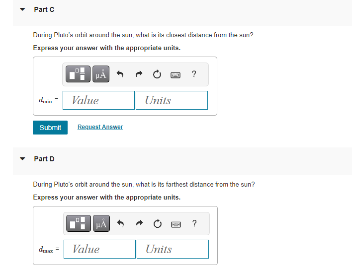 Solved The dwarf planet Pluto has an elliptical orbit with a | Chegg.com