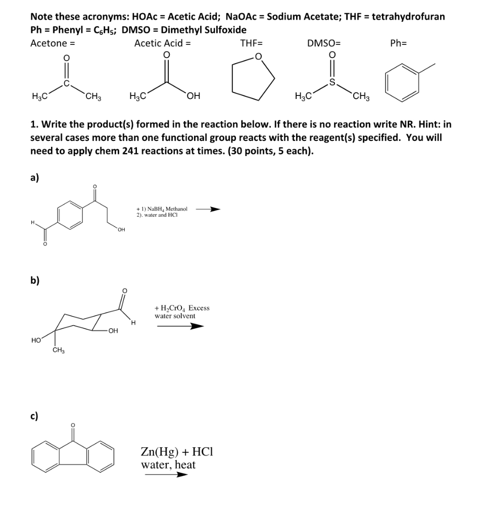 Solved Note these acronyms: HOAC = Acetic Acid; NaoAc = | Chegg.com
