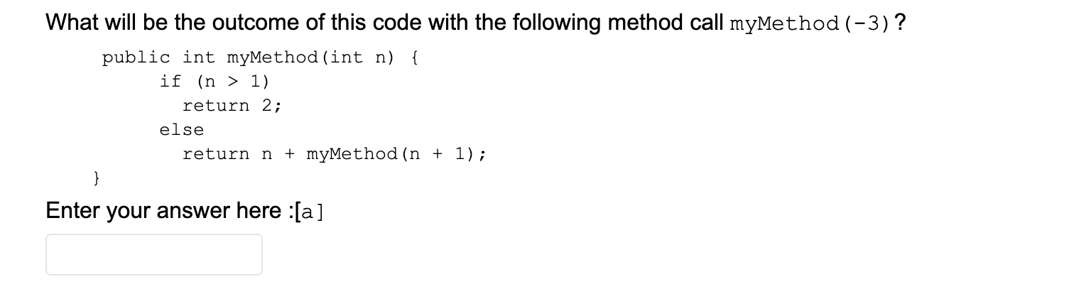 Solved What will be the outcome of this code with the | Chegg.com