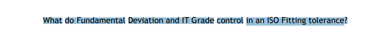 Solved What do Fundamental Deviation and IT Grade control in | Chegg.com