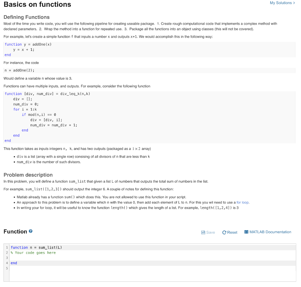 Solved Defining Functions Most of the time you write code, | Chegg.com