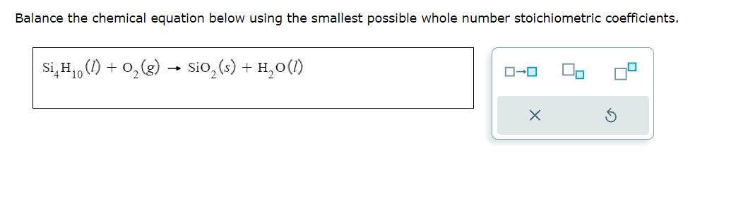 Solved Balance the chemical equation below using the | Chegg.com