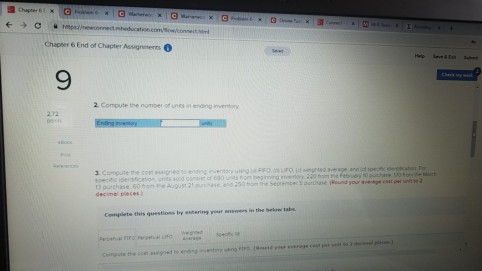 Solved neip Save&Ex 4 Chech Warnerwoods Company uses a | Chegg.com