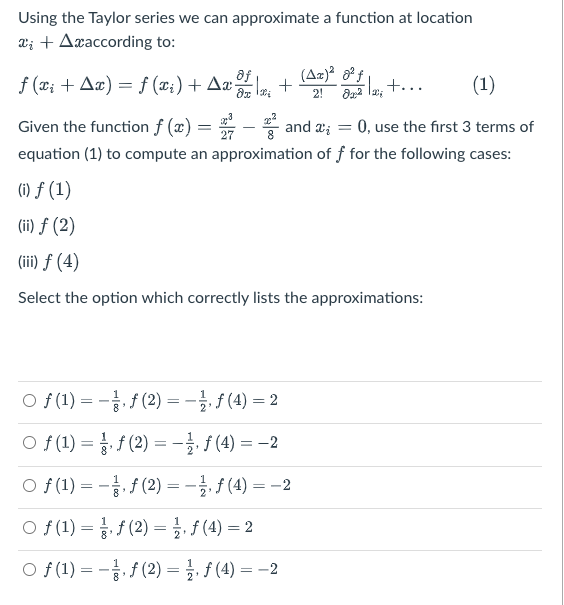 Solved () ... 2! and 27 Using the Taylor series we can | Chegg.com