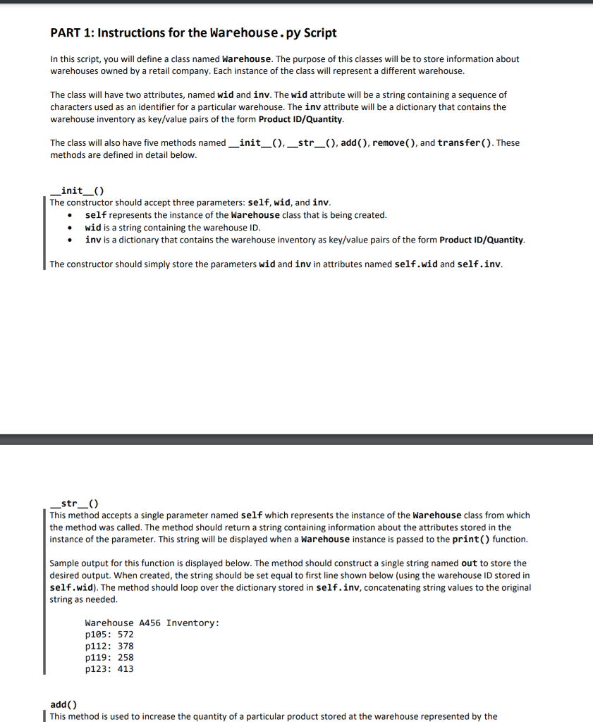 Solved I am stuck on the on __str__() part of this | Chegg.com