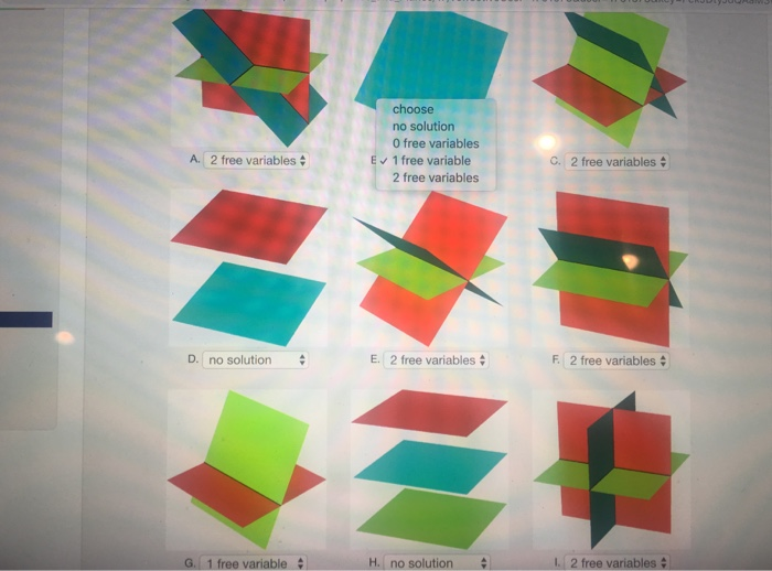 Solved choose no solution 0 free variables 1 free variable 2 | Chegg.com