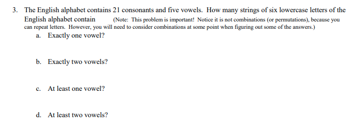 3. The English alphabet contains 21 consonants and | Chegg.com