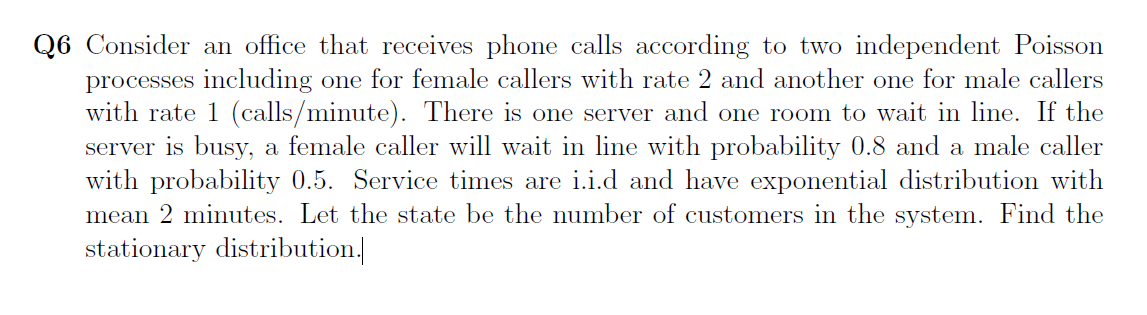 Solved 26 Consider an office that receives phone calls | Chegg.com