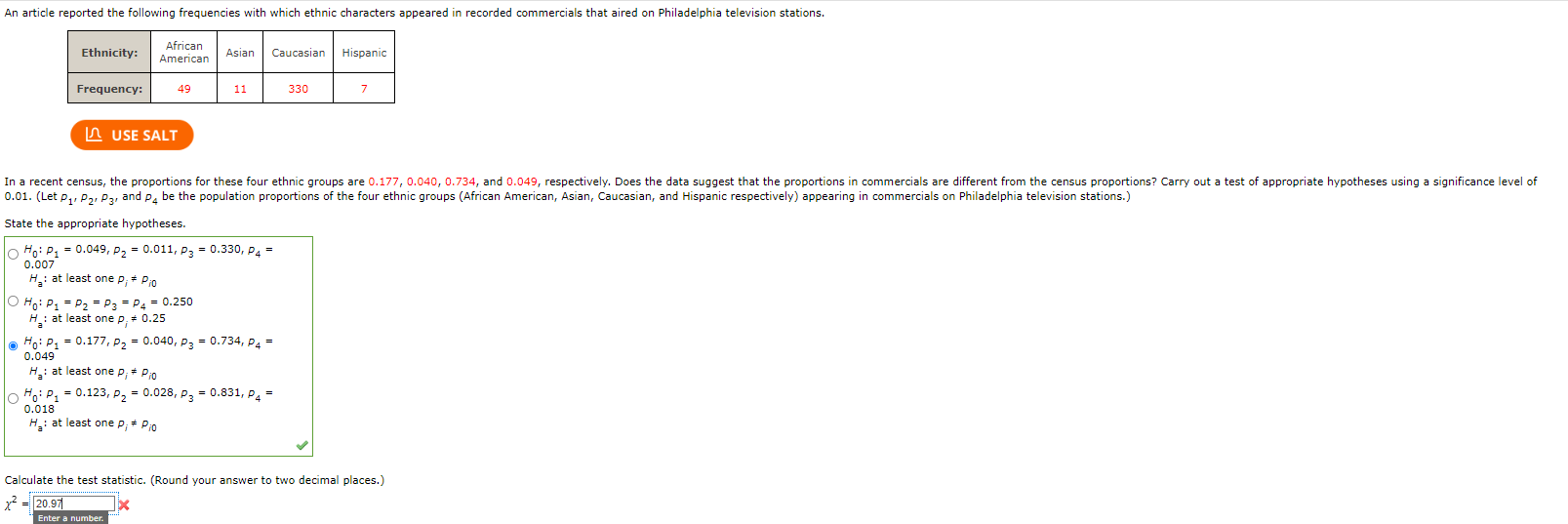 Solved Calculate The Test Statistic Round Your Answer To