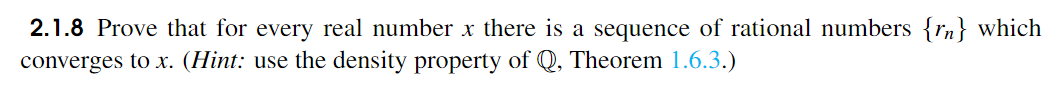 Solved 2.1.8 ﻿Prove that for every real number x ﻿there is a | Chegg.com