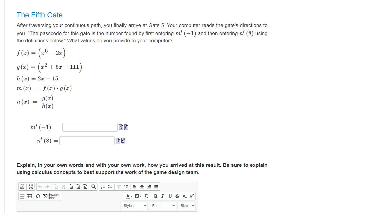 Solved The Fifth Gate After traversing your continuous path, | Chegg.com