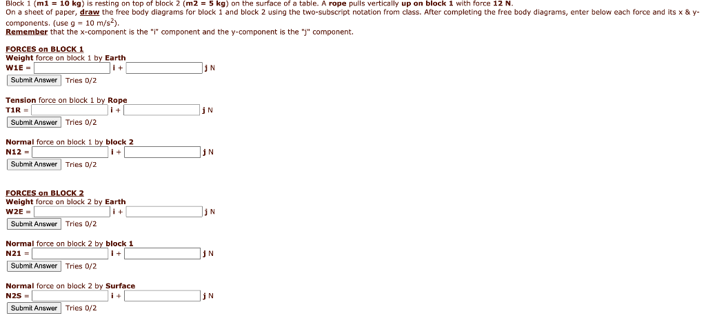 Solved Block 1 (m1 = 10 kg) is resting on top of block 2 (m2 | Chegg.com