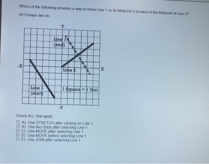 Solved Which of the following provides a way to move Line 1 | Chegg.com