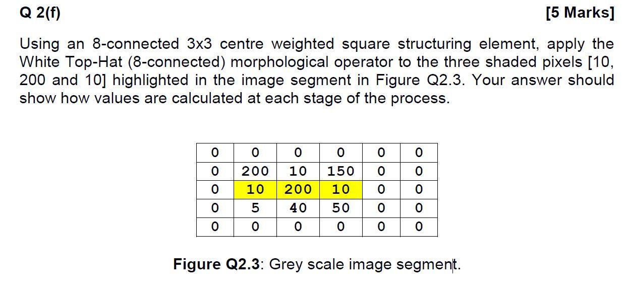 Solved Using an 8 -connected 3×3 centre weighted square | Chegg.com