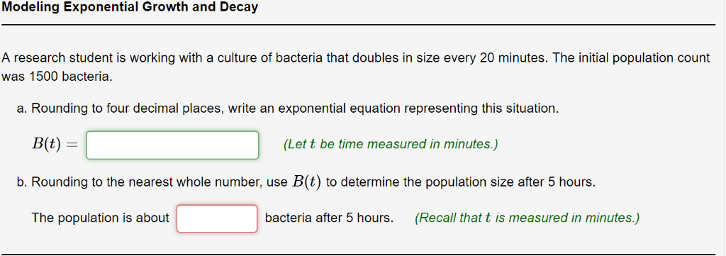 Solved Modeling Exponential Growth and Decay A research | Chegg.com