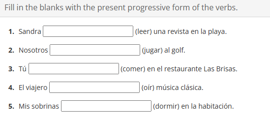 Fill in the blanks with the present progressive form | Chegg.com