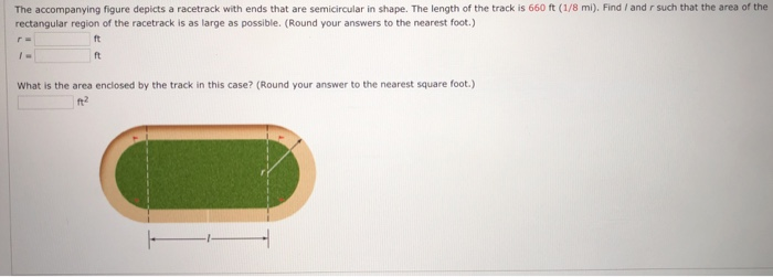 Solved The accompanying figure depicts a racetrack with ends | Chegg.com