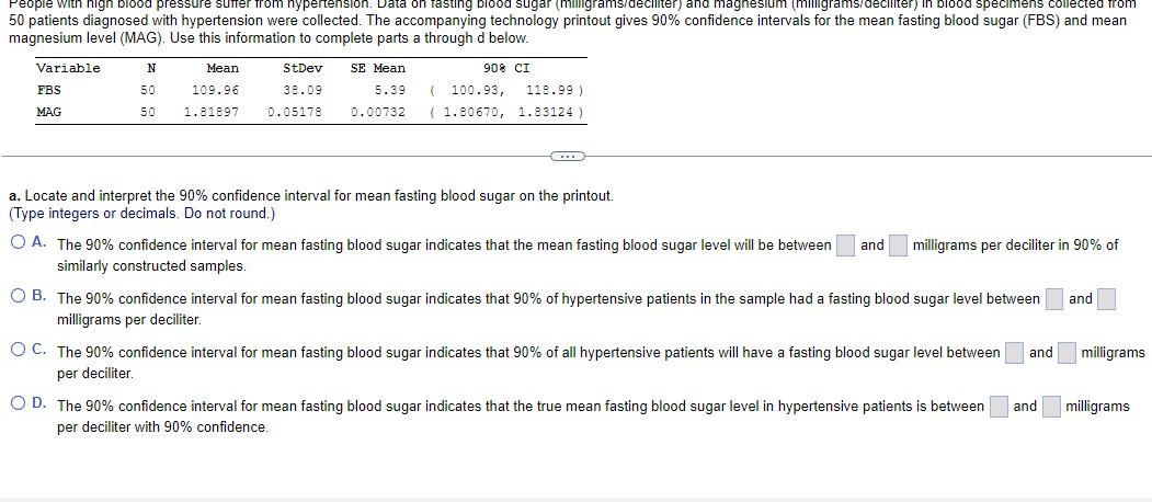 Solved 50 patients diagnosed with hypertension were | Chegg.com