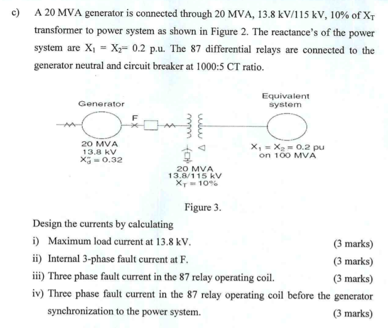 Solved C A 20 MVA generator is connected through 20 MVA, | Chegg.com