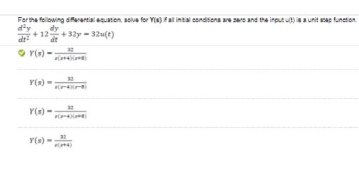 Solved For the following differential equation, solve for | Chegg.com