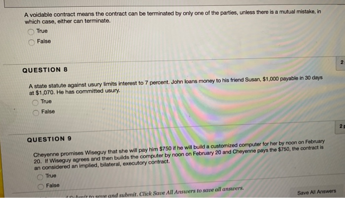 Solved A voidable contract means the contract can be | Chegg.com