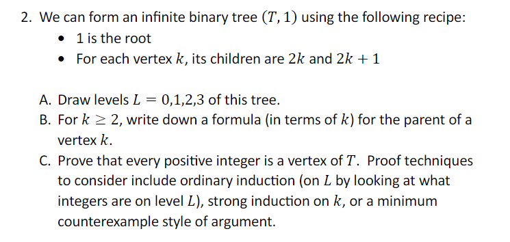 Solved We can form an infinite binary tree (T,1) using the | Chegg.com