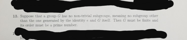 Solved 13. Suppose that a group G has no non-trivial | Chegg.com