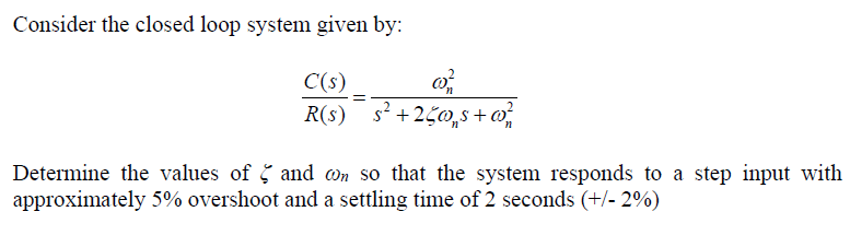 Solved Consider the closed loop system given by: C(s)_ R(s) | Chegg.com