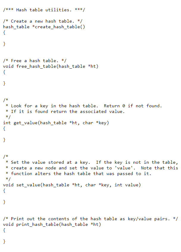 Needs to be done in C and use the given | Chegg.com