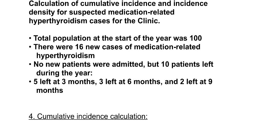 5. Incidence density (incidence rate) calculation for | Chegg.com