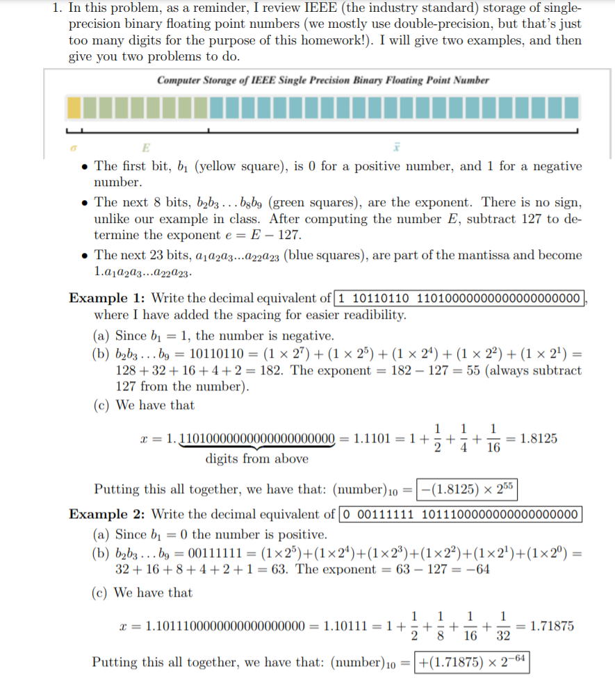 1. In this problem, as a reminder, I review IEEE (the | Chegg.com